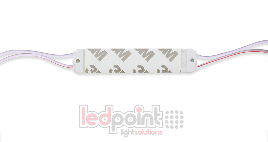 Ledpoint S.r.l. | Módulo 3 led 2835, 1W 12V, blanco frío 6000-6500K, caja de PVC, IP65 con lente ...